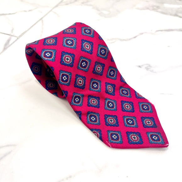 Givenchy | Accessories | Givenchy Vintage 0 Silk Red And Blue Diamond ...